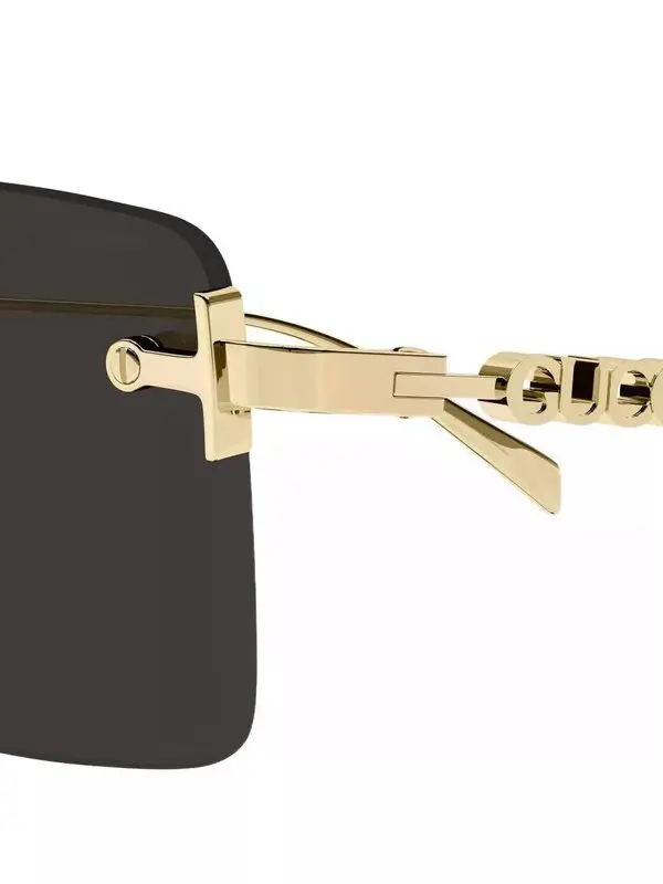 Gucci Gg1941s Rectangle-frame Sunglasses - Gold
