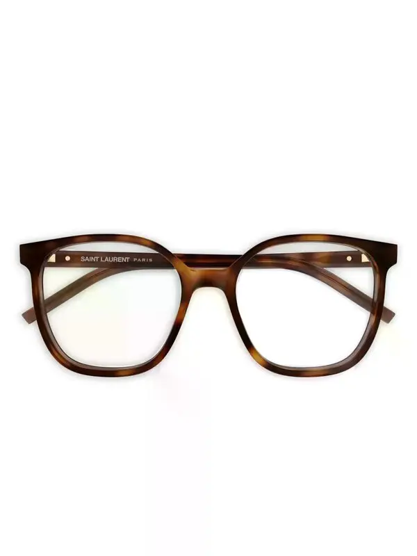 Saint Laurent Tortoiseshell Square Frame Glasses - Brown