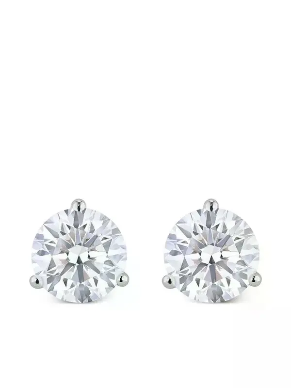 TILLA 14k White Gold Lab-grown Diamond Stud Earrings - Silver