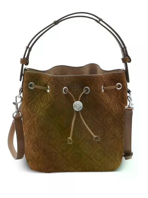 Tory Burch Monogram Suede Bucket Bag