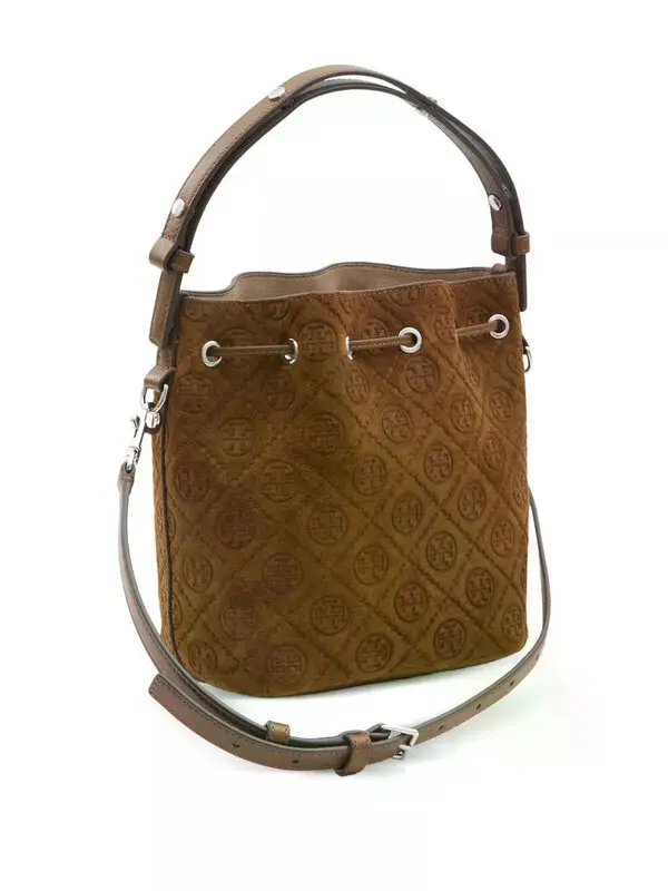 Tory Burch Monogram Suede Bucket Bag