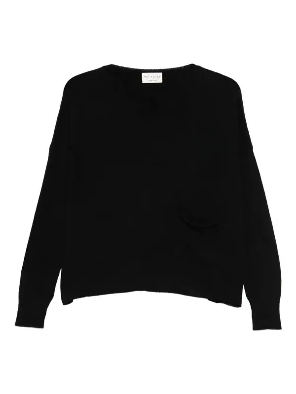 MA'RY'YA Patch-pocket Long Sleeve Sweater