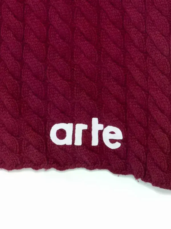 ARTE ANTWERP Cable-knit Scarf - Red