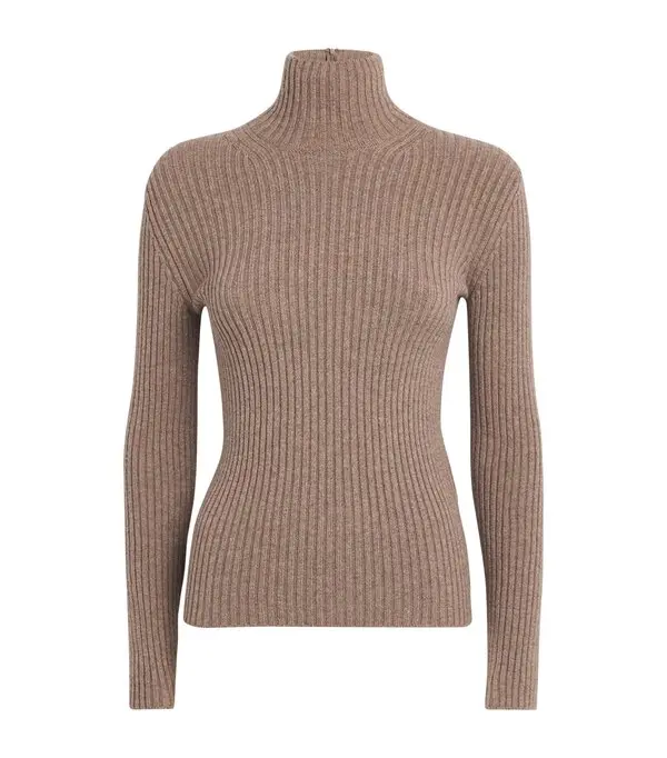 Max Mara Wool-blend Ribbed High-neck Sweater