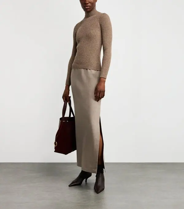 Max Mara Wool-blend Ribbed High-neck Sweater