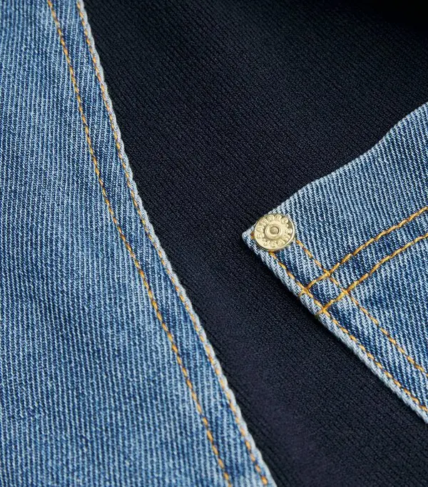 Sandro Denim-trimmed Knit Sweater - Blue