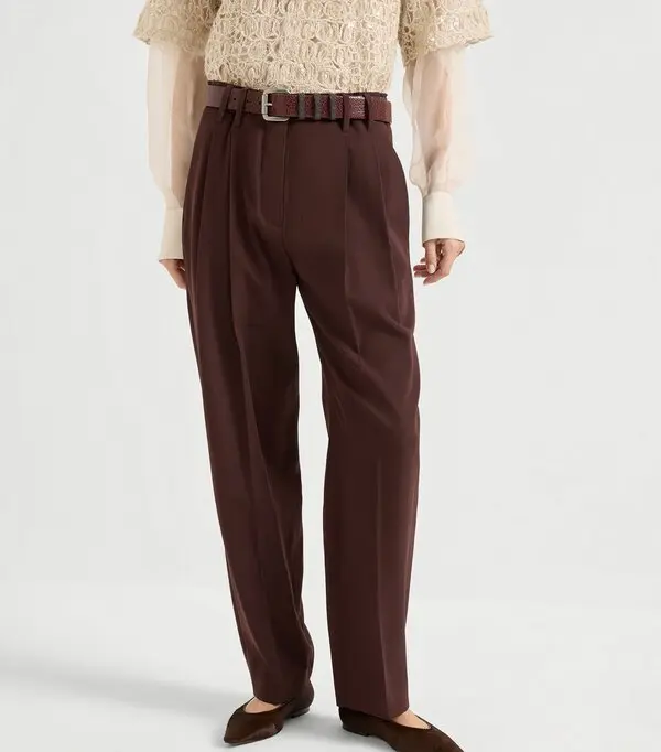 Brunello Cucinelli Virgin Wool-cotton Slouchy Trousers