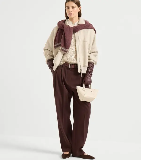 Brunello Cucinelli Virgin Wool-cotton Slouchy Trousers