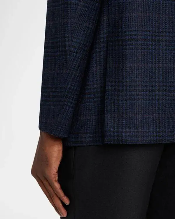 SARTORIO Wool, Silk And Cashmere Glen Plaid Sport Coat - Blue