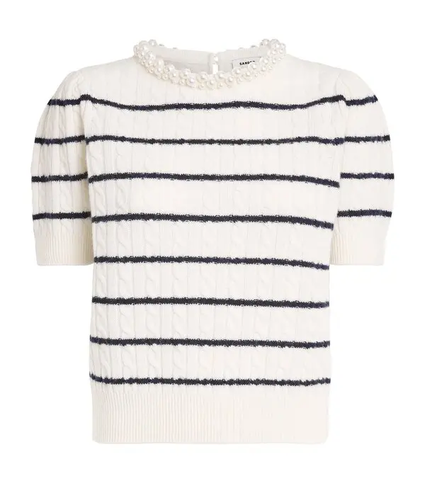 Sandro Striped Wool-cashmere Sweater
