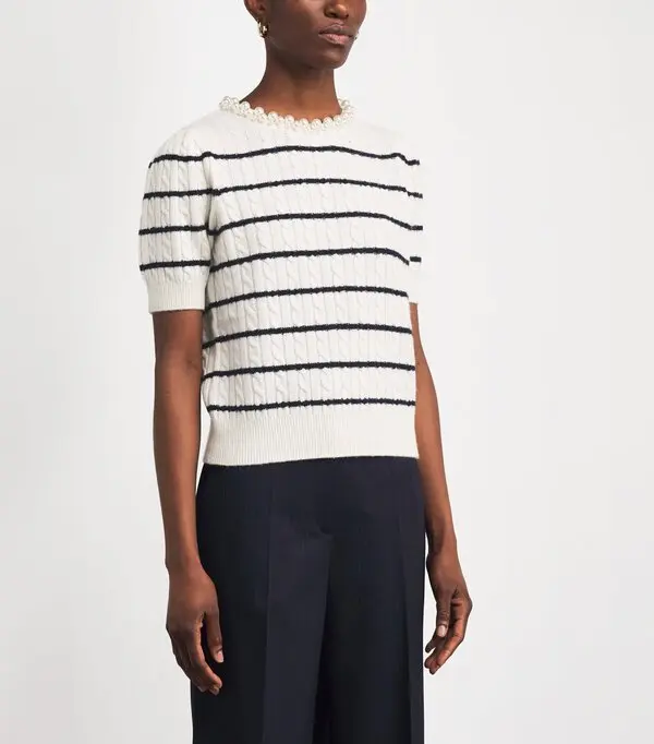 Sandro Striped Wool-cashmere Sweater