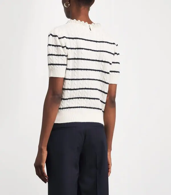Sandro Striped Wool-cashmere Sweater