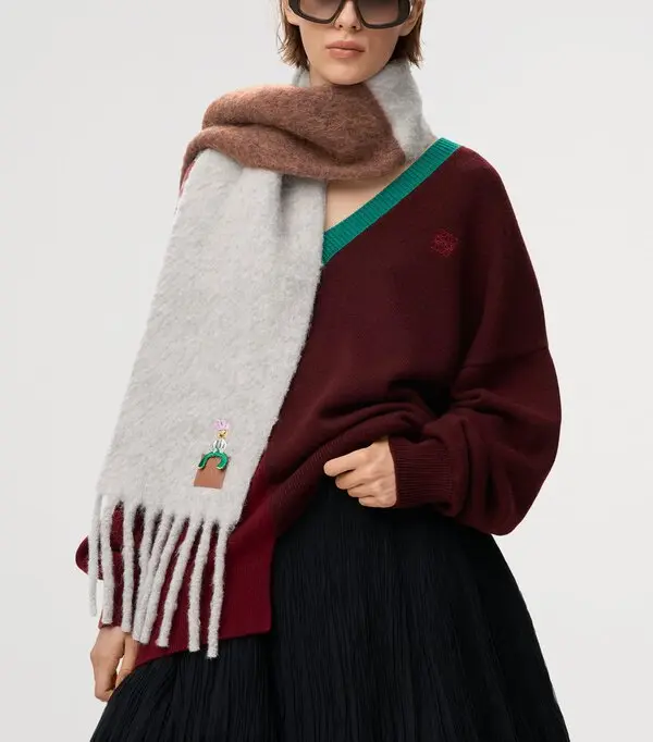 Loewe Alpaca-blend Embroidered Scarf