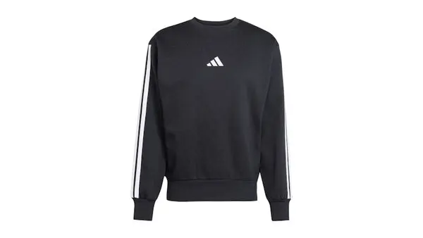 Adidas Essentials 3-stripes Fleece Sweatshirt - Black White