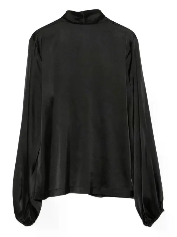 D.exterior Twisted Buttoned Blouse - Black