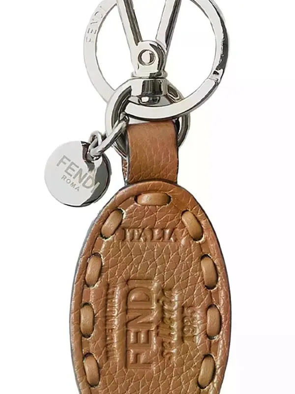 Fendi Oval-frame Leather Keyring