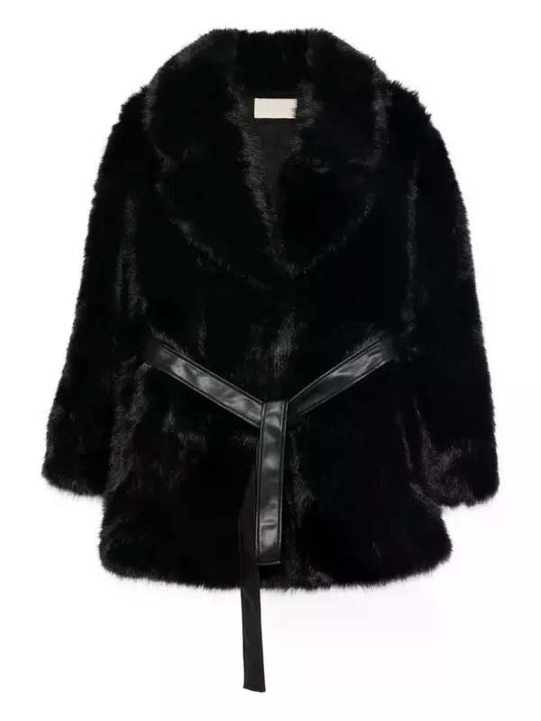 Vanessa Bruno Belted Faux Fur Jacket