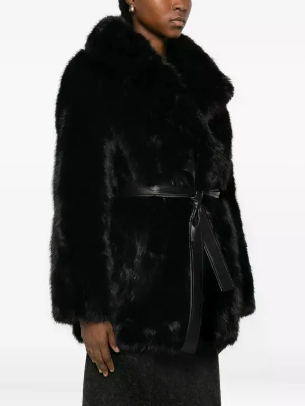 Vanessa Bruno Belted Faux Fur Jacket