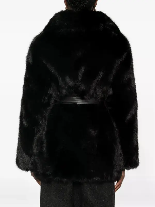 Vanessa Bruno Belted Faux Fur Jacket