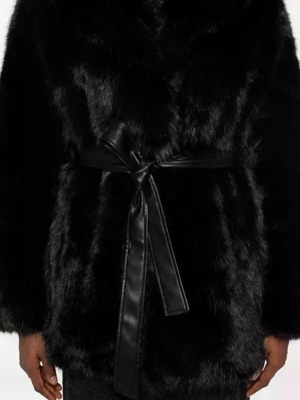 Vanessa Bruno Belted Faux Fur Jacket