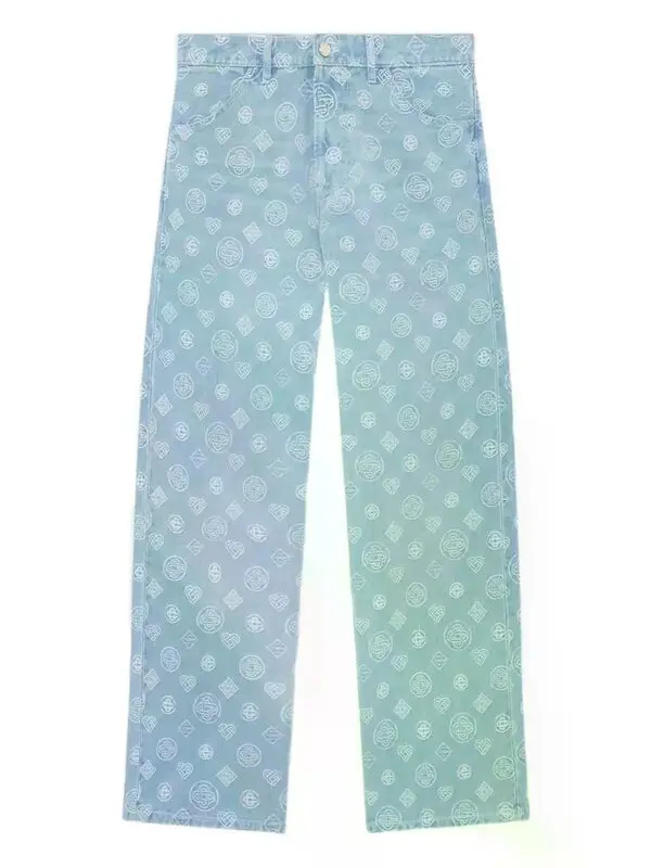 Casablanca Monogram-embroidered Jeans - Blue