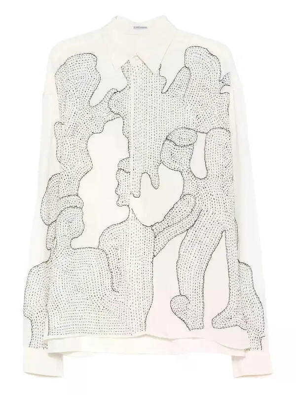 GLASS CYPRESS Graphic-print Shirt - White