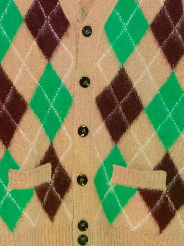 Aspesi Argyle Wool Cardigan