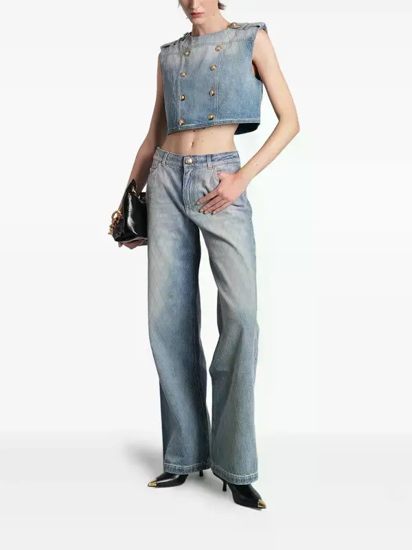 Balmain Quilted Button Top