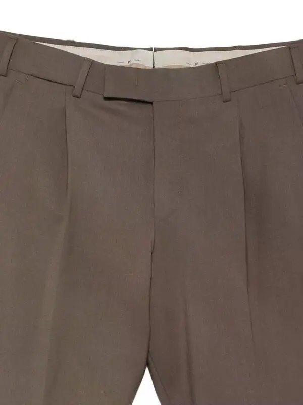 PT TORINO Pleated Cuffed Trousers - Brown