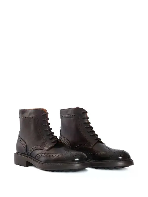 DOUCAL'S Lace-up Boots With Perforated Detailing