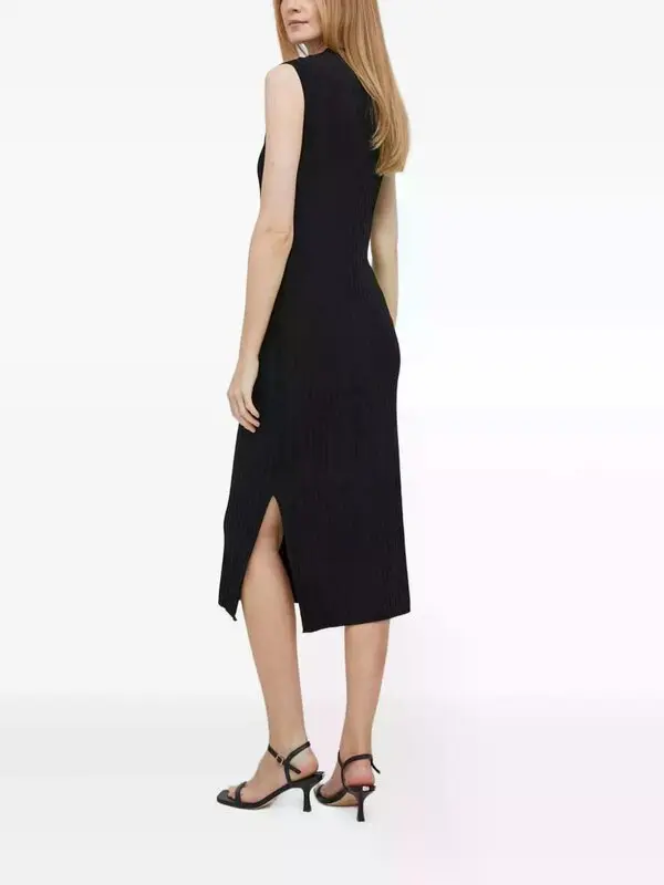 Dkny Ribbed Knit V-neck Dress