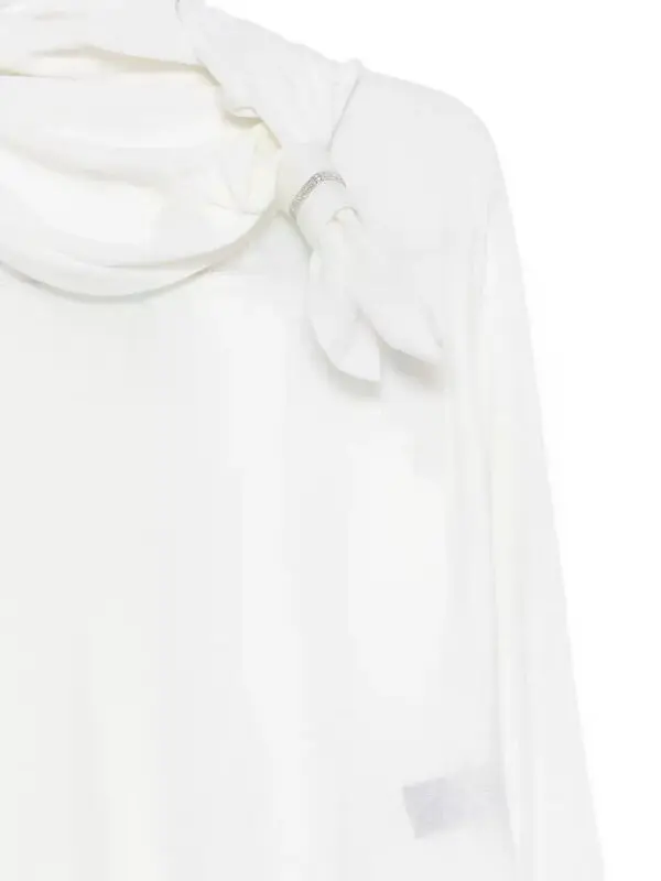 D.exterior Tie Neck Blouse