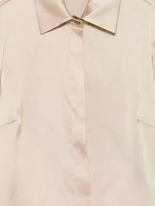 D.exterior Classic-collar Satin Shirt