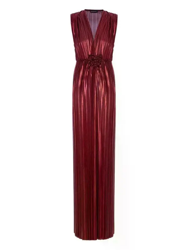 ROSERRY Pleated Flower Maxi Dress