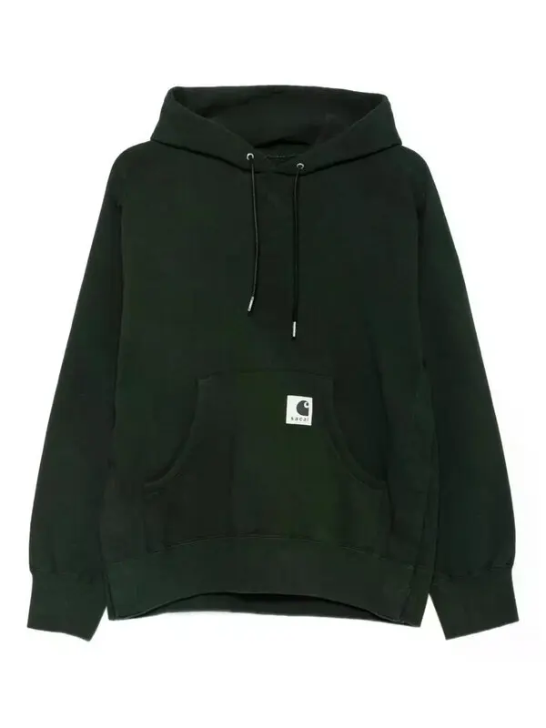 Sacai X Carhartt Wip Pocketed Hoodie - Green