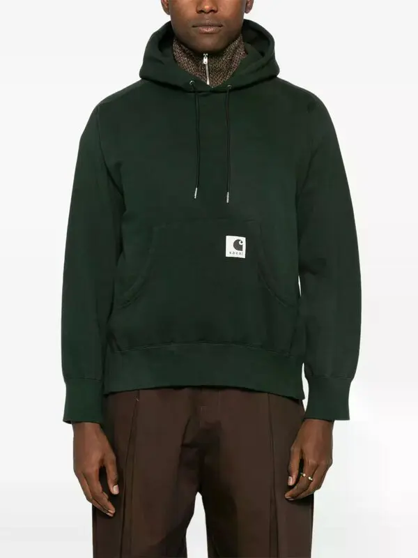 Sacai X Carhartt Wip Pocketed Hoodie - Green