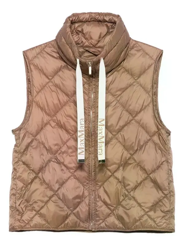 Max Mara Quilted Hooded Gilet - Brown