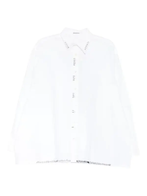 GLASS CYPRESS Stitch-detail Shirt - White