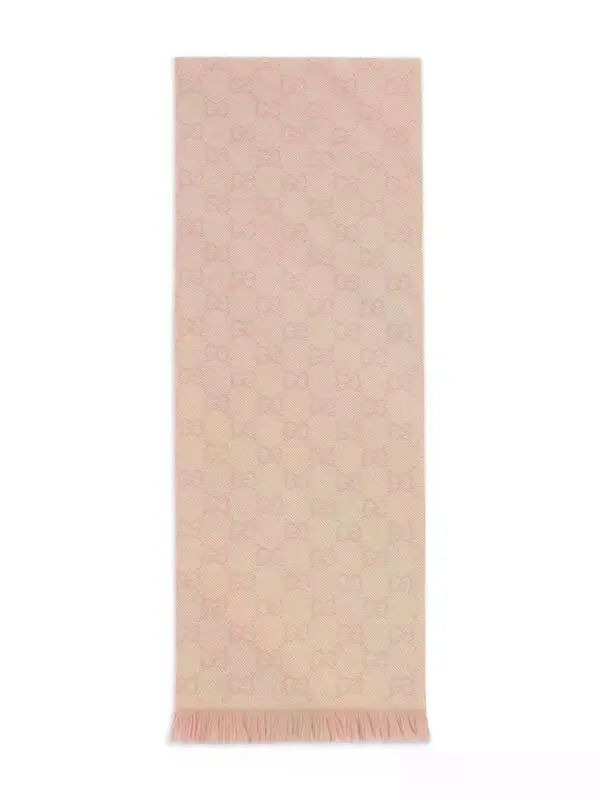 Gucci Gg Wool Scarf - Pink