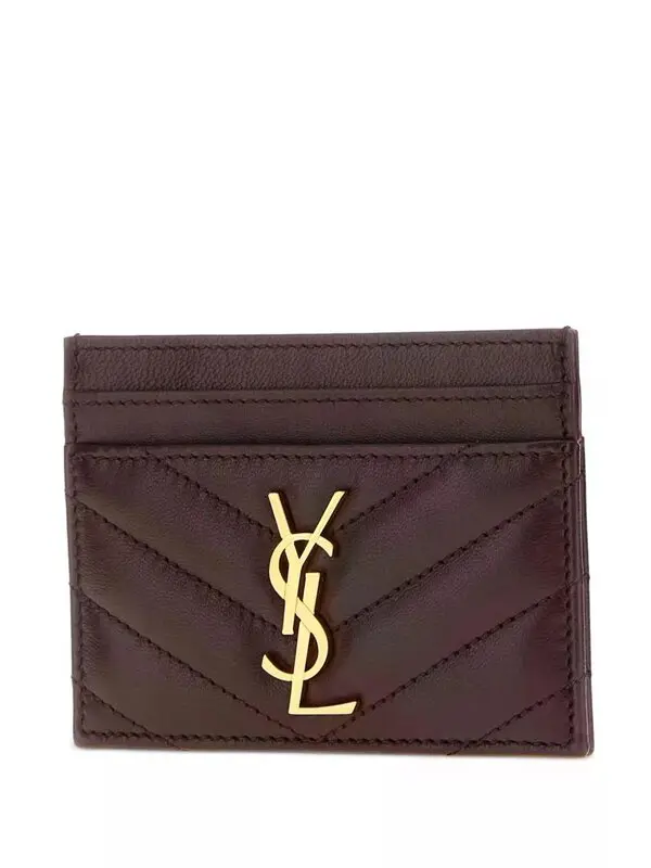 Saint Laurent Cassandre-plaque Cardholder - Red