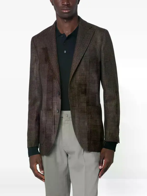 SANTANIELLO Single-breasted Checked Blazer