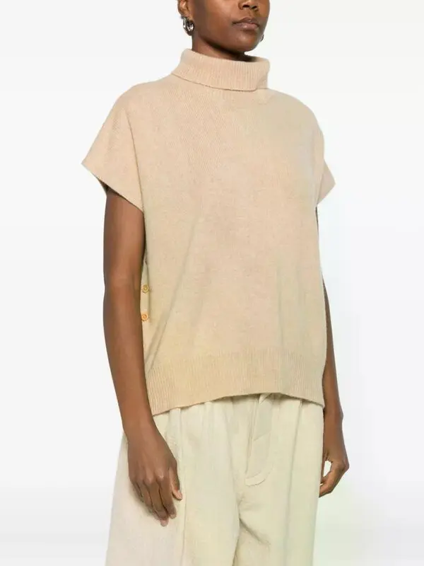 A TENTATIVE ATELIER Roll-neck Short Sleeve Sweater