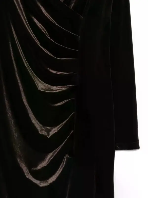 D.exterior Draped Long-sleeve Dress