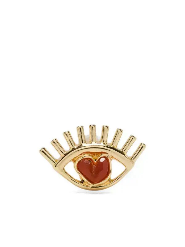 RYENN'S EYES Carnelian Eye Stud Earrings - Gold