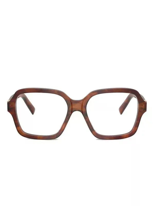 Miu Miu Geometric-frame Glasses - Brown