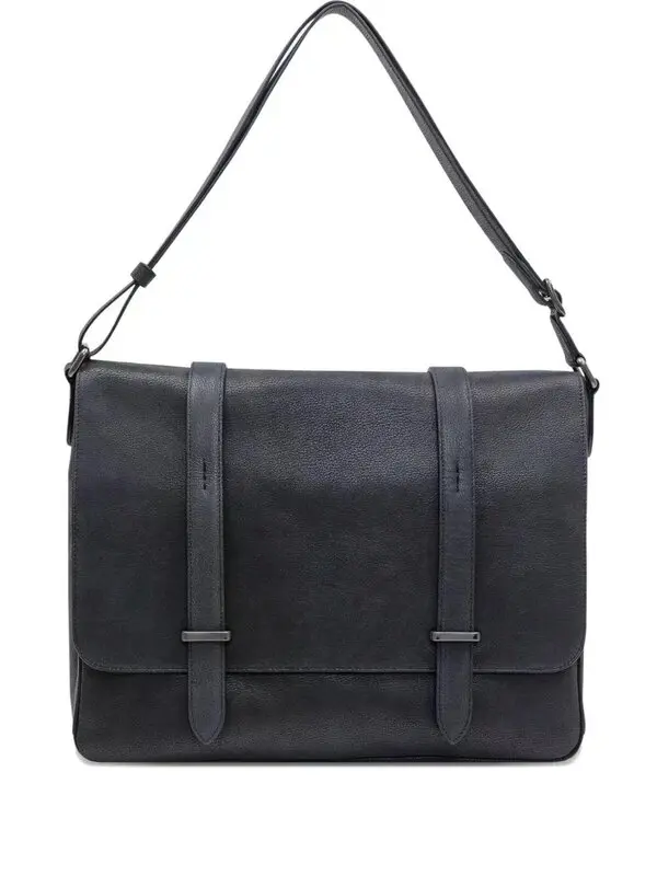 ORTIGNI Flap Strap Messenger Bag - Black