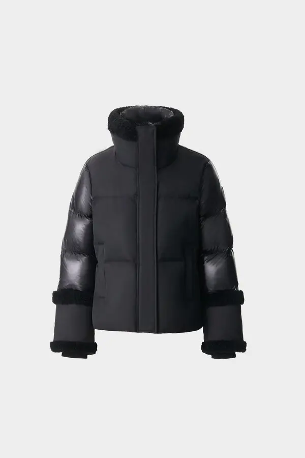 Mackage Lydana Down Jacket With Shearling Trim - Black