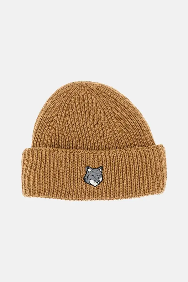 Maison Kitsuné Wool Beanie - Brown