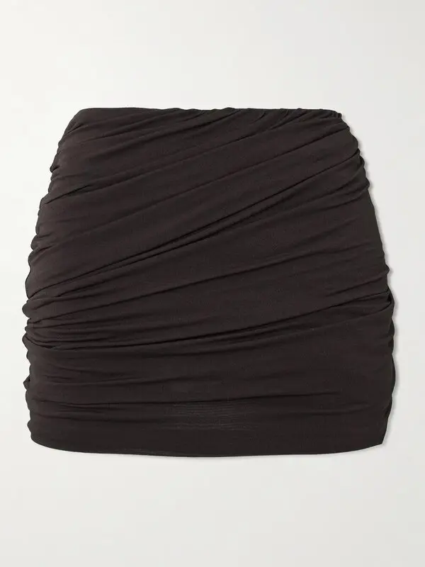Rick Owens Luna Gathered Mini Skirt - Brown