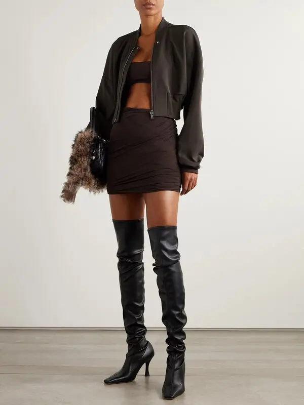 Rick Owens Luna Gathered Mini Skirt - Brown
